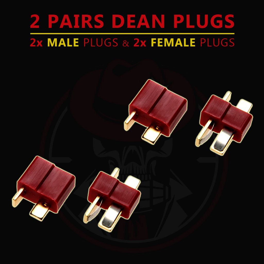 2 Pairs of Dean Plug Connecters / T-Connectors / 2x Male Plugs and 2x ...