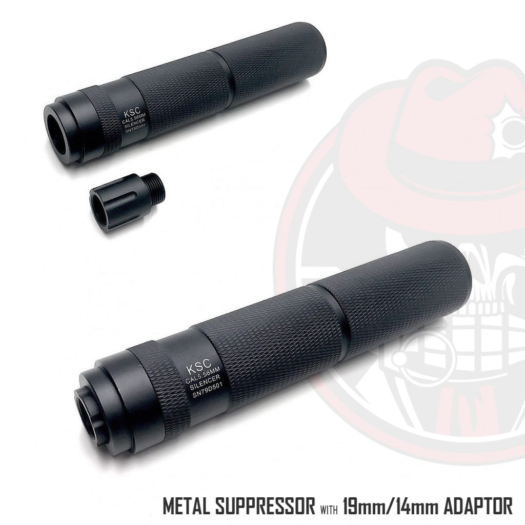 KSC Metal 4 Piece CQB Suppressor Silencer With 19mm / 15mm Dual Adaptor ...