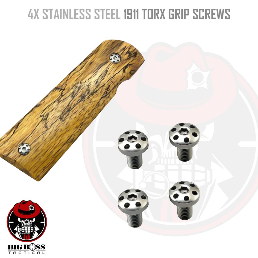 4x STAINLESS STEEL Grip Plate Screws – For GBB Gas Blowback 1911 Pistol ...